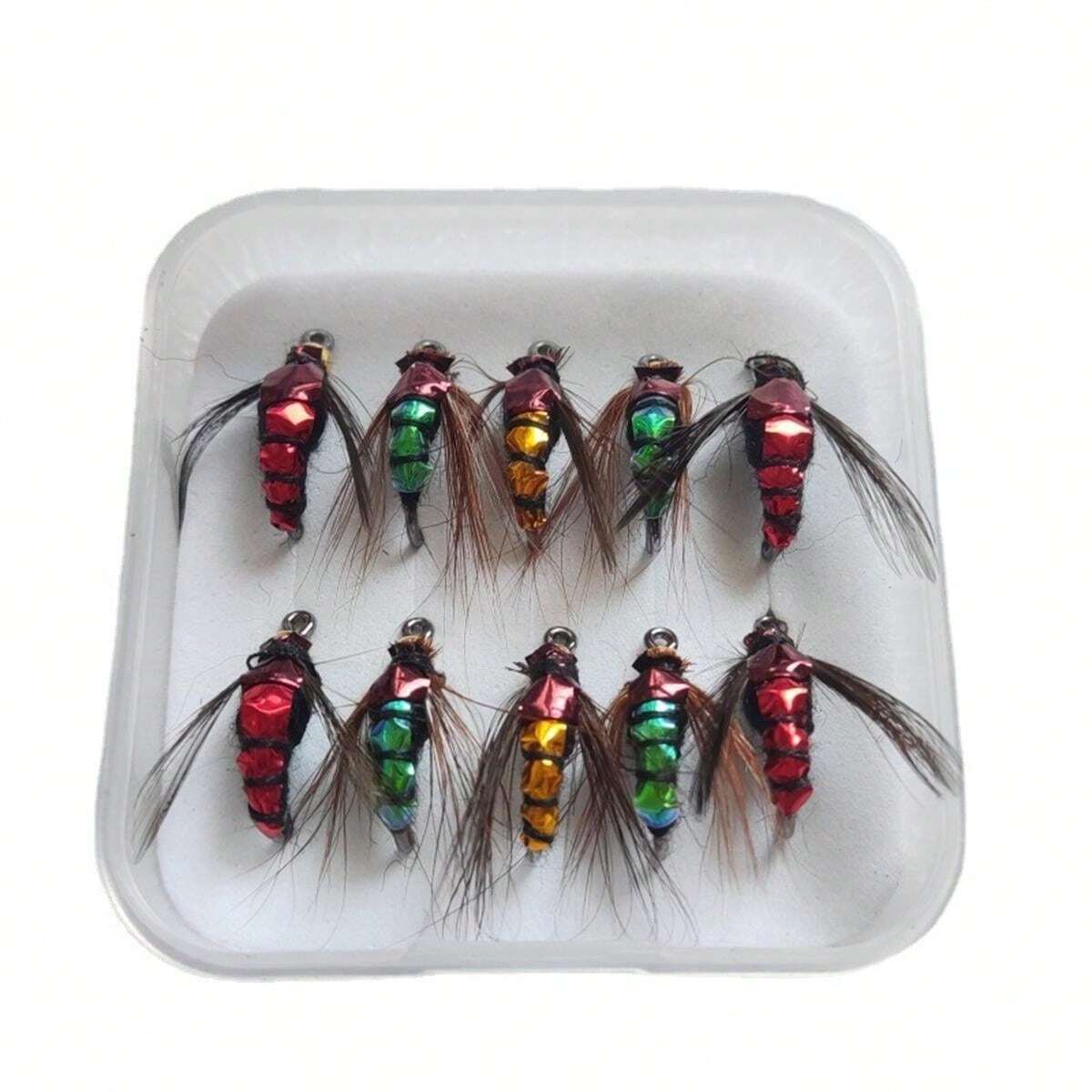 10pcLuya Bait Bionic Fly Hook Modified Big Head Fly Hook Poisonous ...