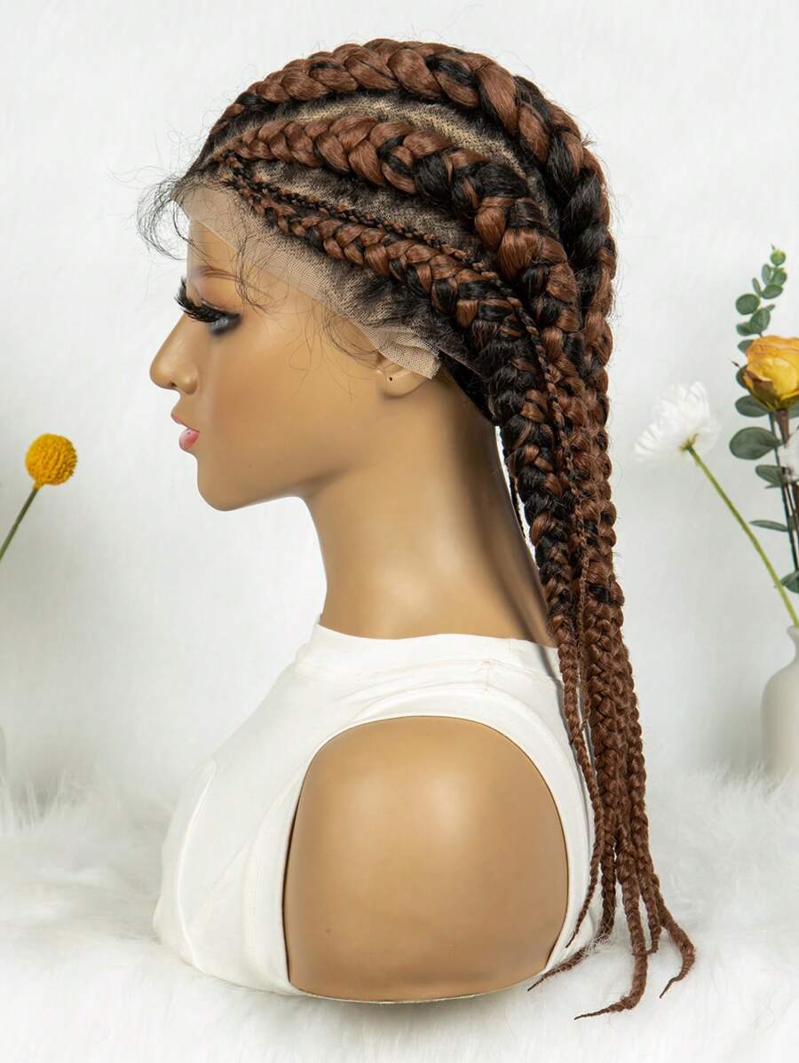 European And American Braided Lace Front Wig With 6 Strands Of Medium ...