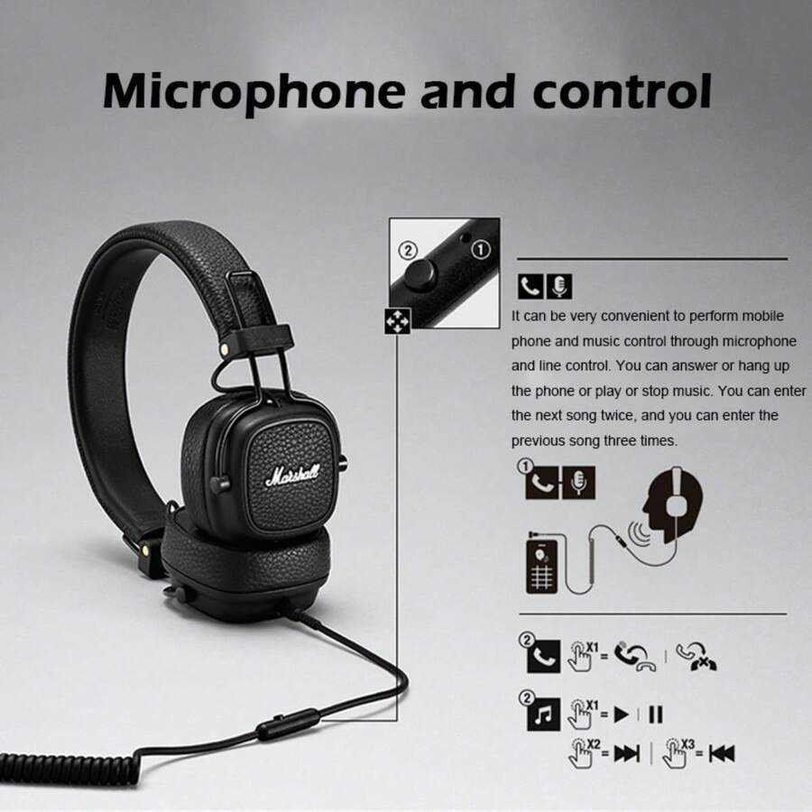 Marshall Marshall Major III 3 Wireless Headphones With Mic Deep Bass ...