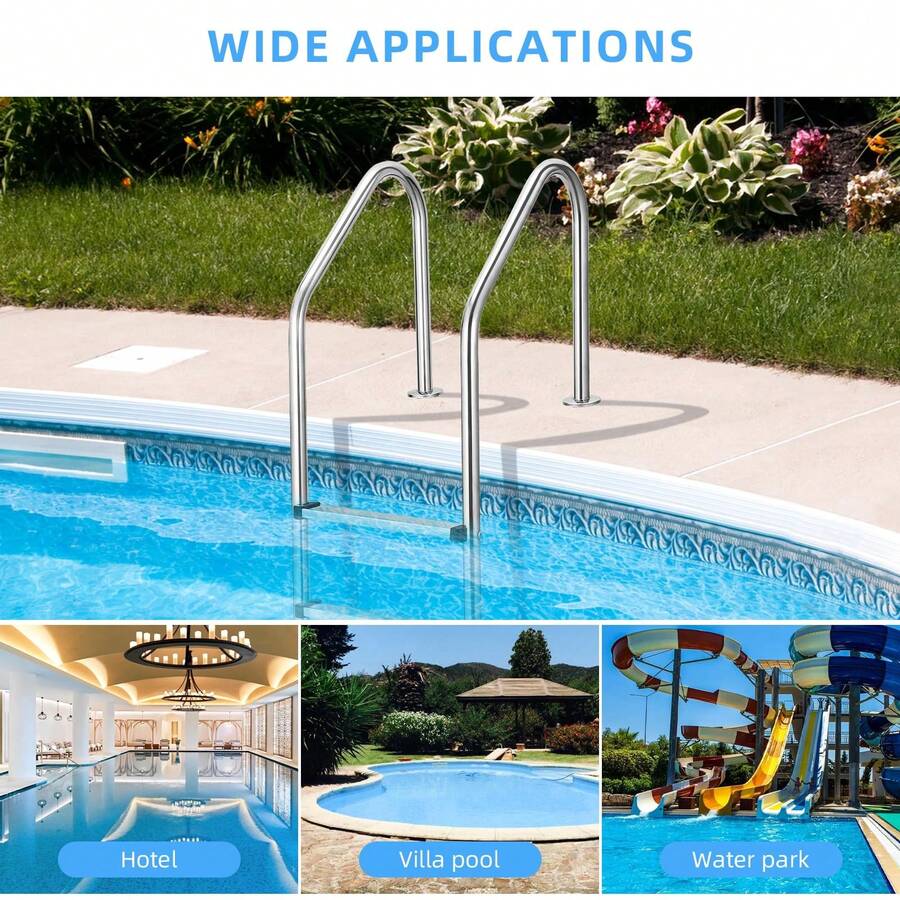 Pool Ladder 304 Stainless Steel Non-Slip Swimming Pool Ladder Heavy ...