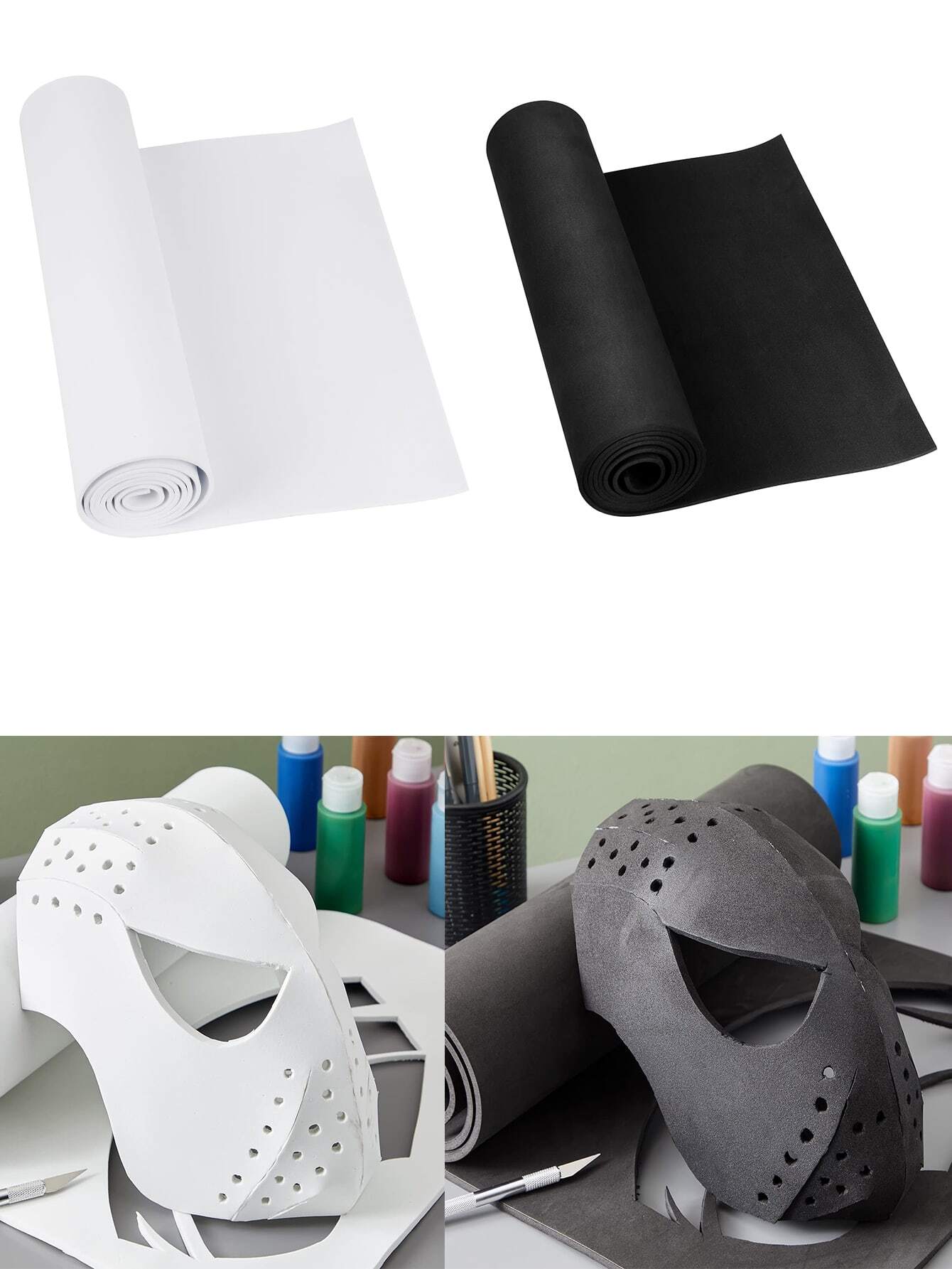 1 rol hoogwaardige cosplay EVA-schuimplaat, zwart/witte schuimplaatrol ...