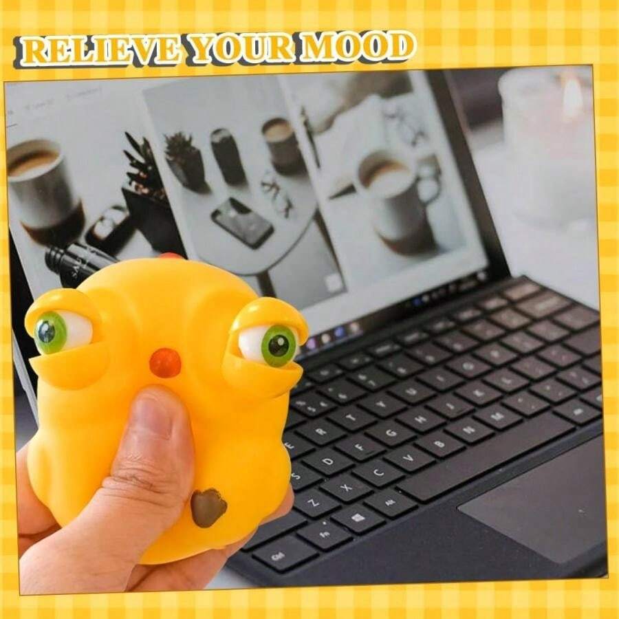 Funny Chicken Stress Relief Toy, With Pop-Out Eyes And Squishy Feel ...