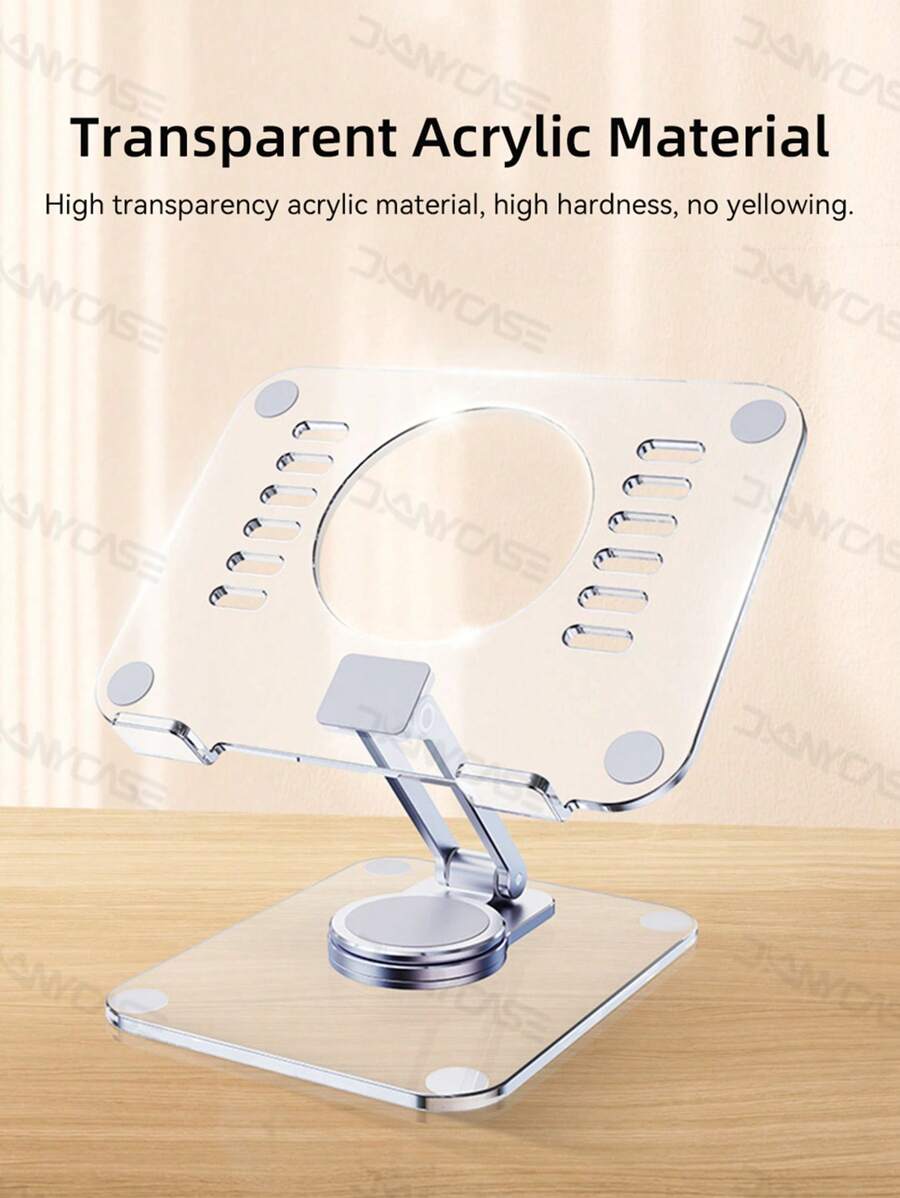 360° Rotating Acrylic Tablet Stand Adjustable Desk Stand Foldable Clear ...