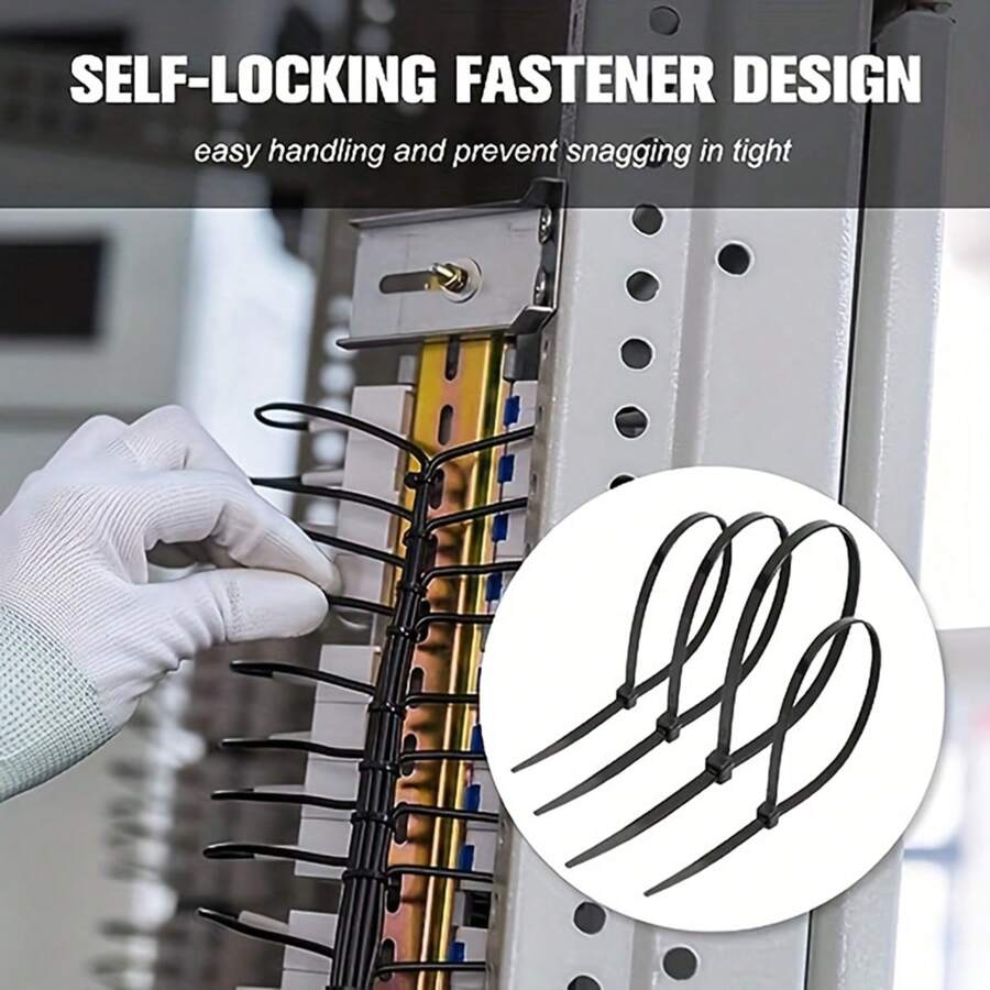 300 Nylon Self-Locking Cable Ties With 3 Sizes, 16/8/6 Inches Metal ...
