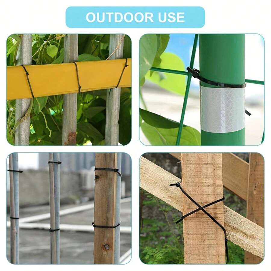 300 Nylon Self-Locking Cable Ties With 3 Sizes, 16/8/6 Inches Metal ...