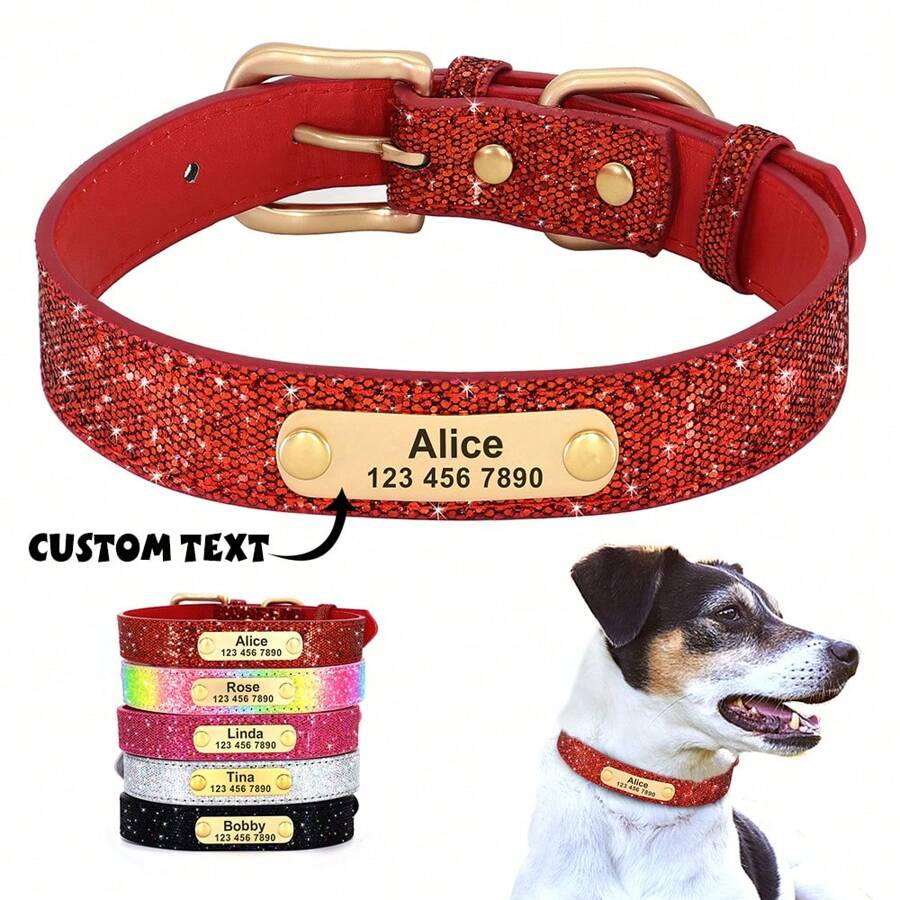 Colorful Personalized Dog Tag Collar, Customized Pet Collar To Prevent ...