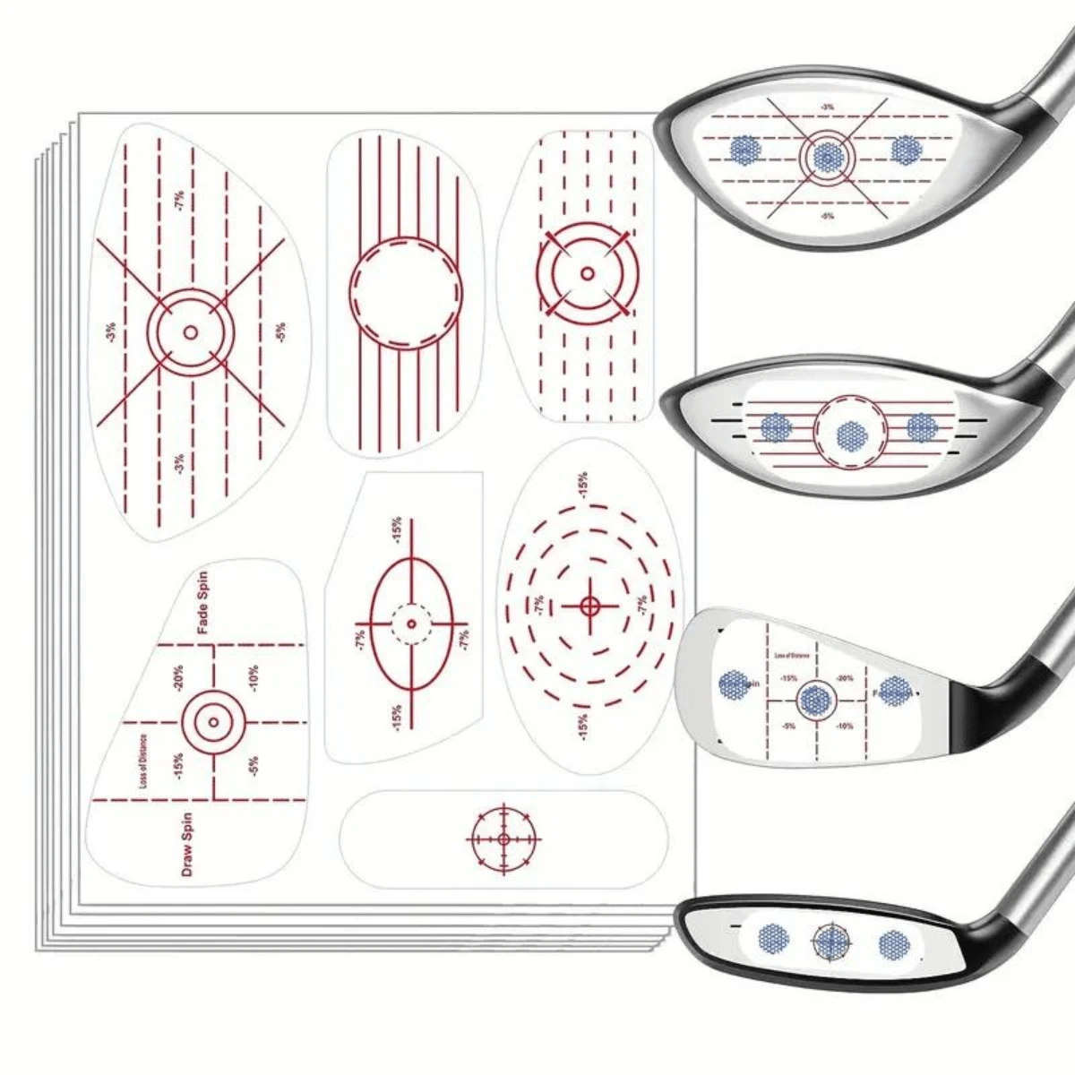 10 Pcs Golf Impact Tape Labels, Precision Impact Sweet Spot, Club ...