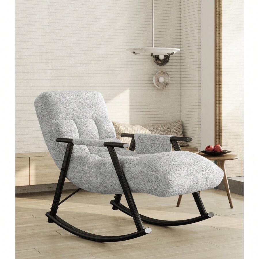Casual Folding Rocking Chair Upholstered, Lounge Rocking Chair ...
