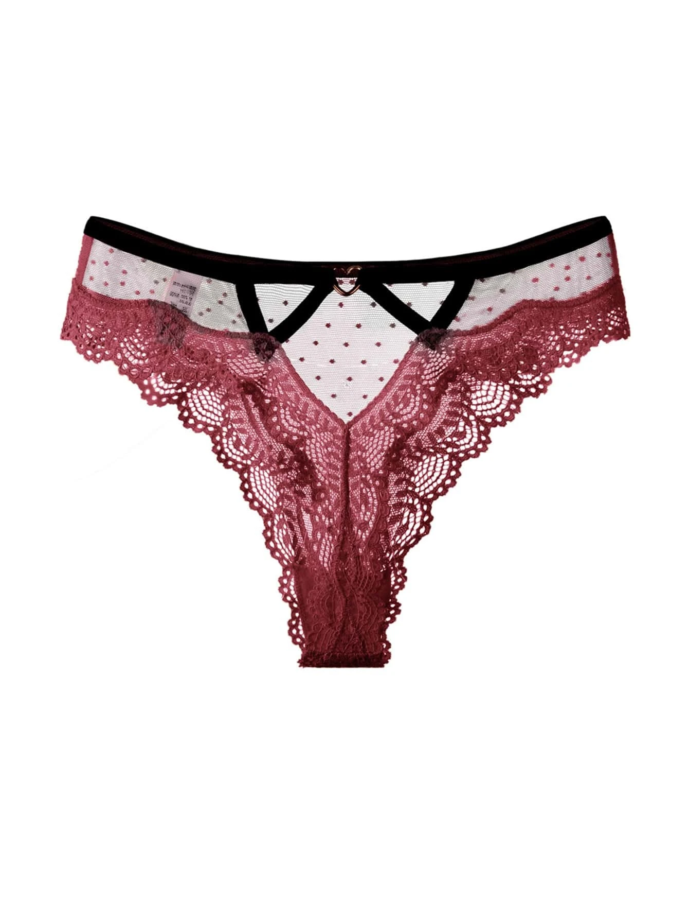 6 Pack Women Sexy Floral Lace Sheer Mesh Cut Out Panties Criss Cross ...