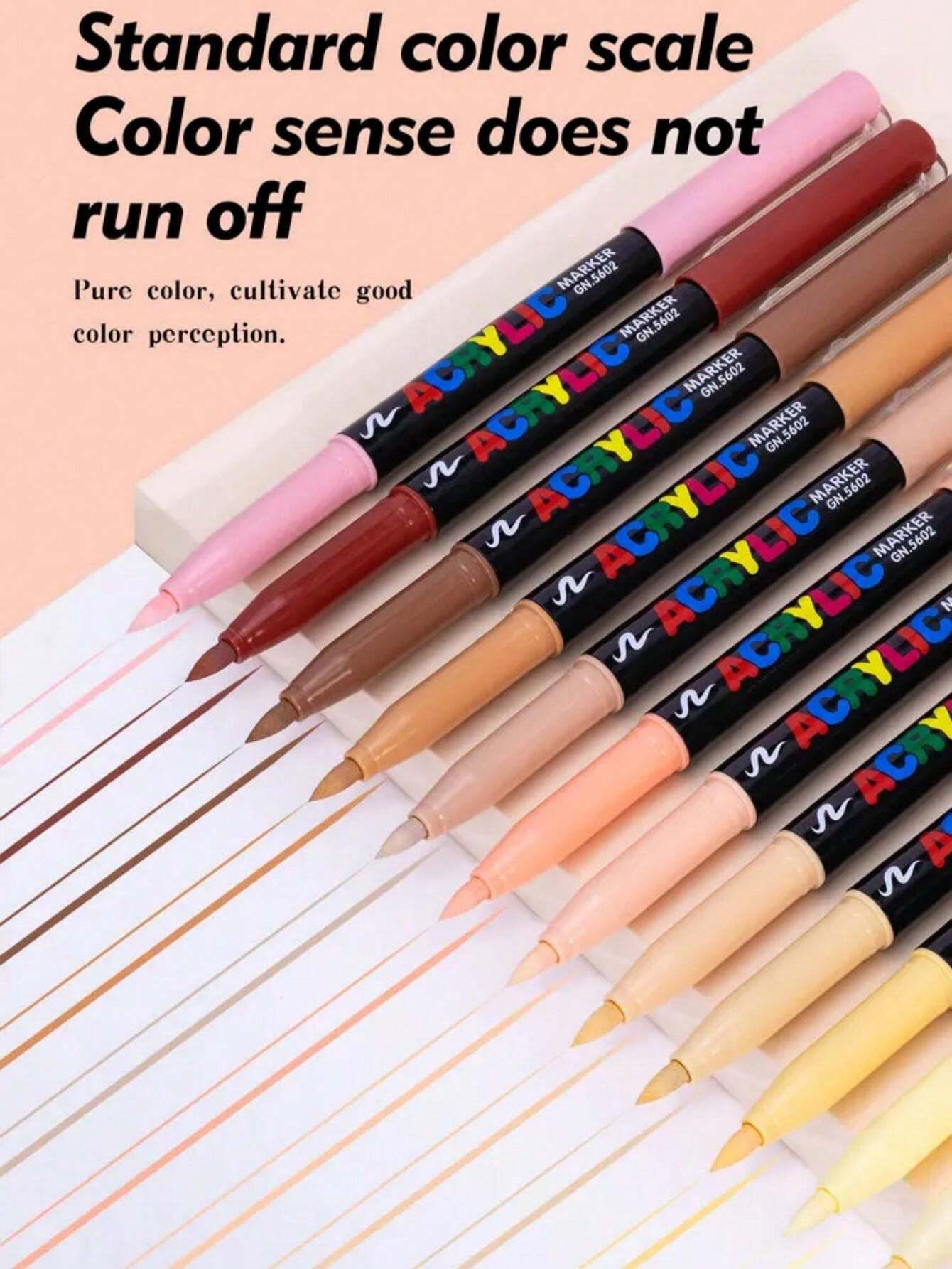 12 Color Skin Tone Marker, Waterproof And Sunscreen, Water-Based Soft ...