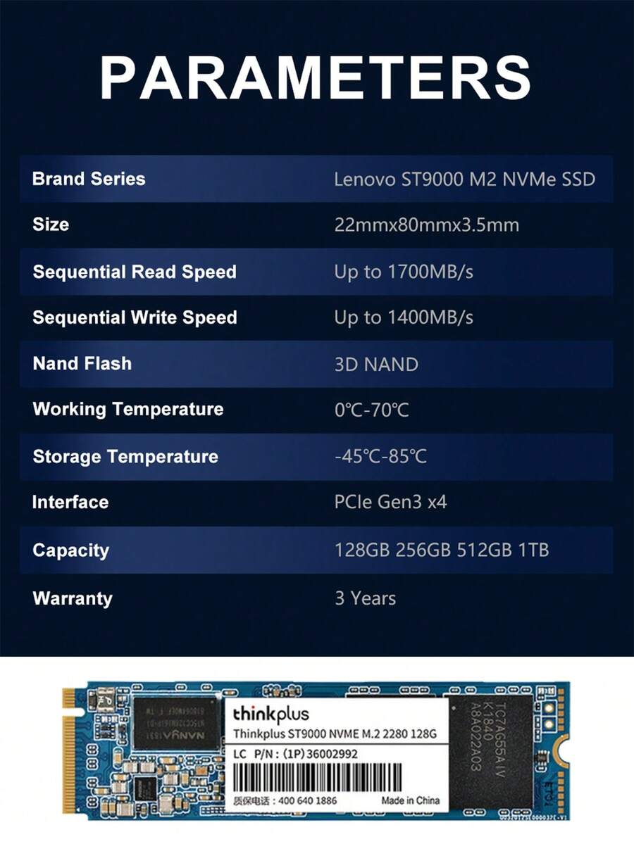 Lenovo Lenovo ThinkPlus ST800 SSD Nvme M2 1TB, 512GB, 256GB, 128GB ...