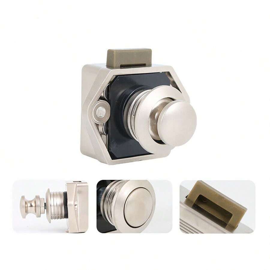 10xPush Button Catch Lock Cupboard Door Motorhome Drawer Cabinet Latch ...