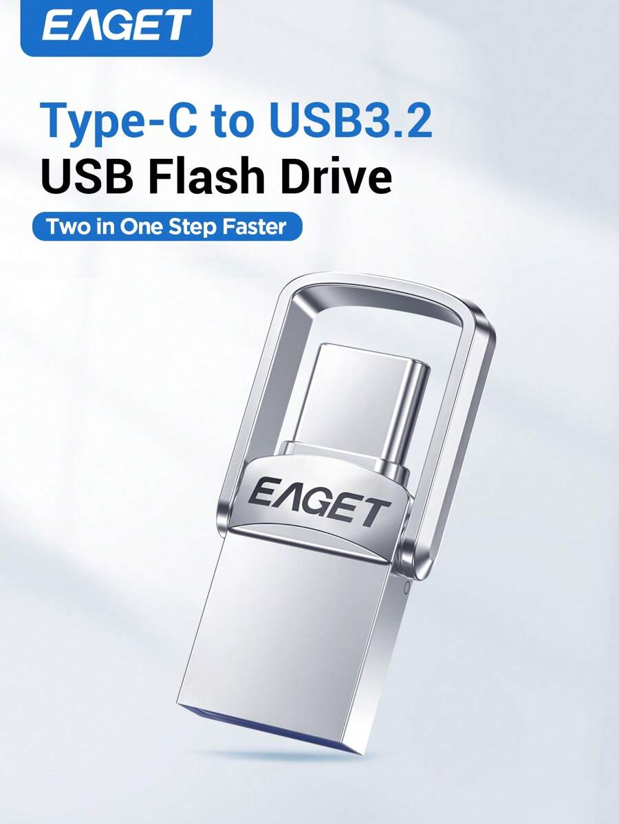 Eaget CU20 Type C Flash Drive 2 In 1 OTG USB 3.0 + USB C Memory Stick ...