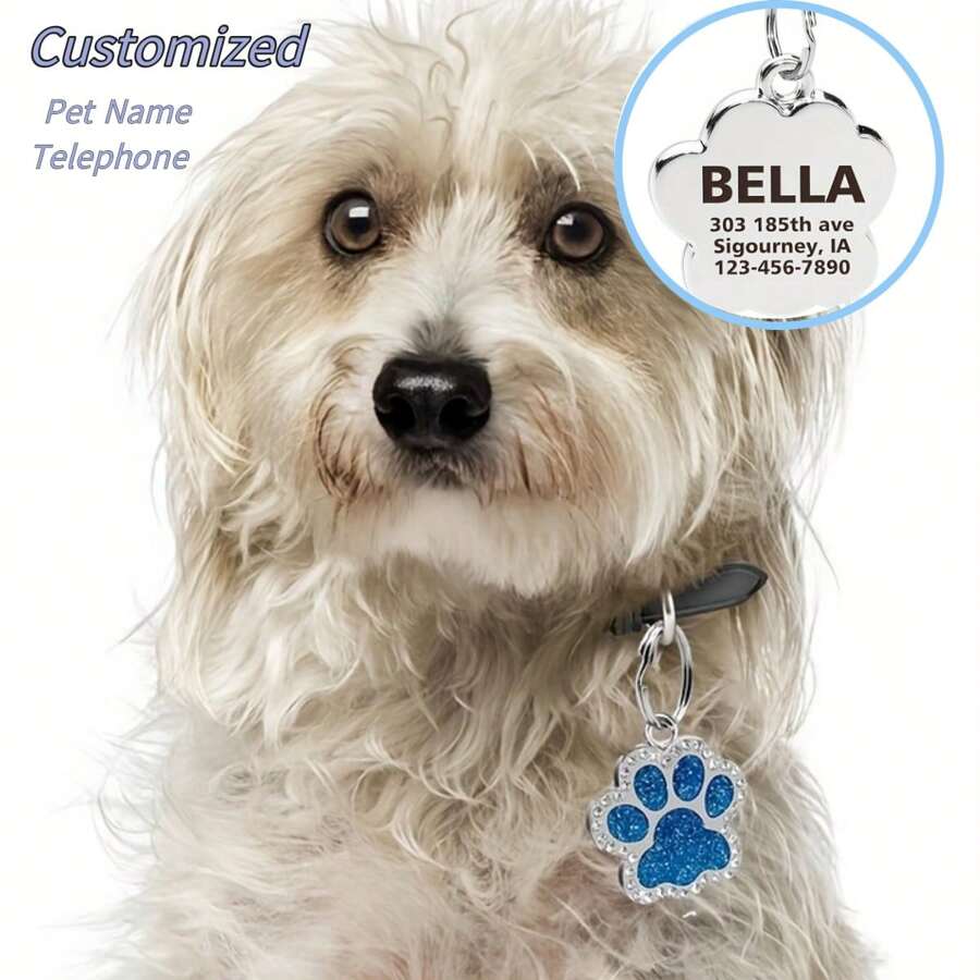 Custom Engraved Pet ID Tag Personalized Dog Nameplate Dog Collar Pet ...