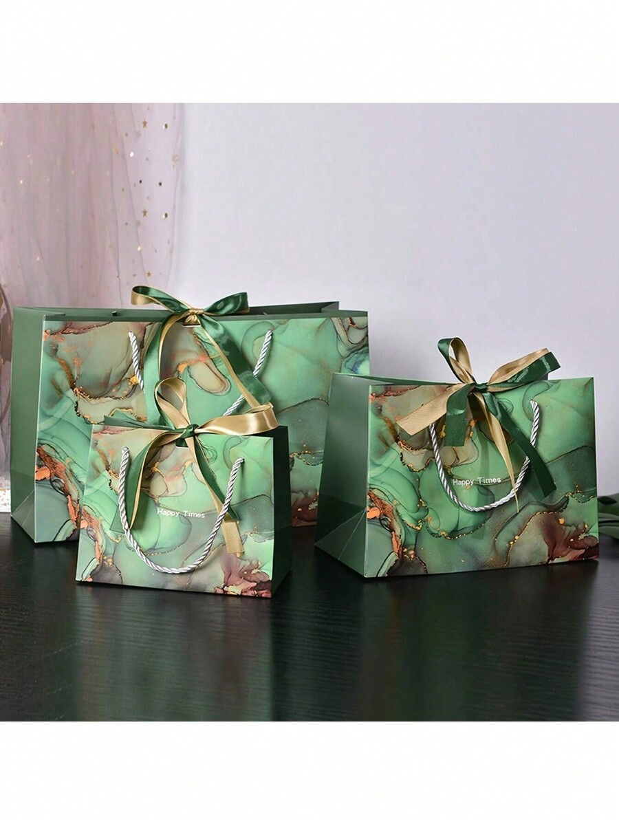 1/5pcs, Streamer Gift Bag Bowknot Paper Bag Goodie Candy Bag Candy ...