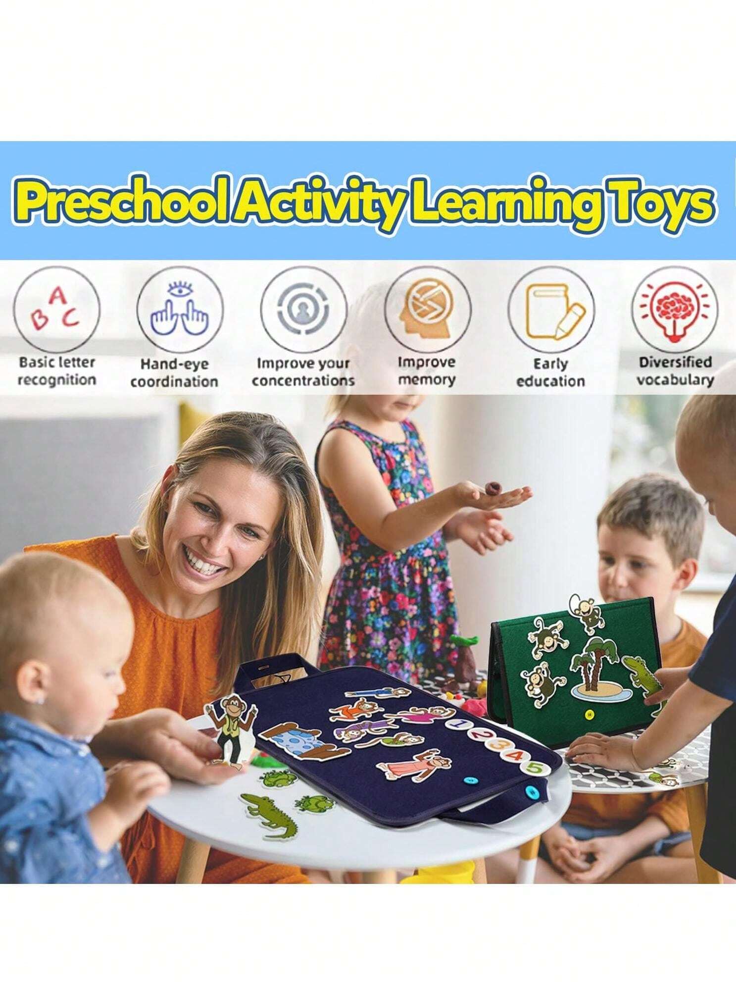 Pre-School Felt-Board For Toddler, Busy Stories Board For Preschool ...