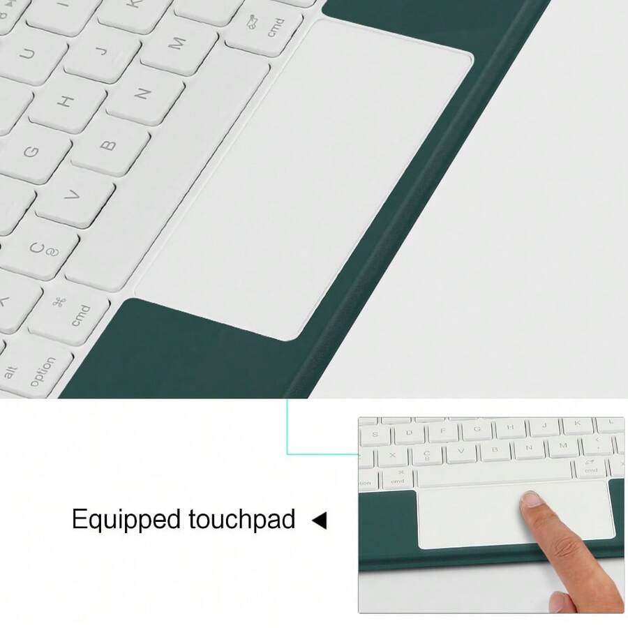 Touch Wireless Keyboard Colorful Backlight TrackPad PU For IPad Samsung ...