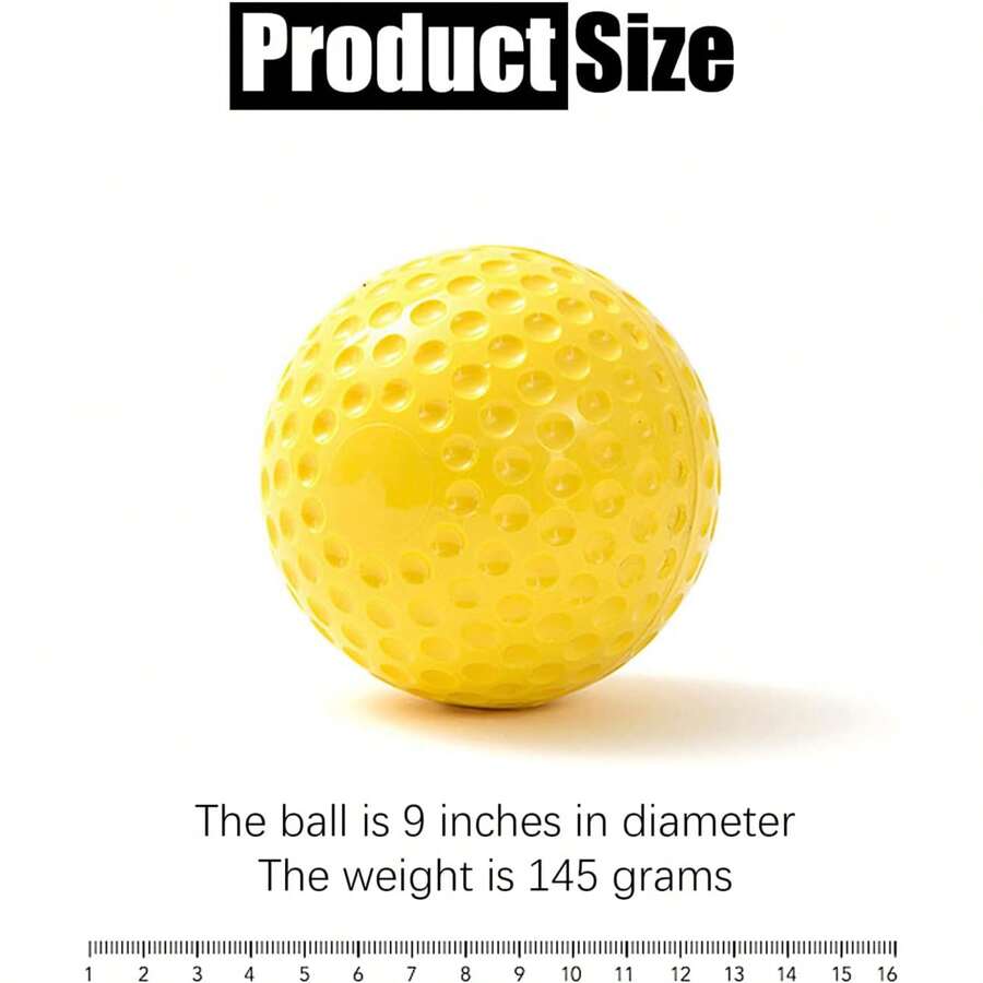 Pitching Machine Baseballs, 12 Pack Yellow Dimpled Baseballs, 9-Inch ...