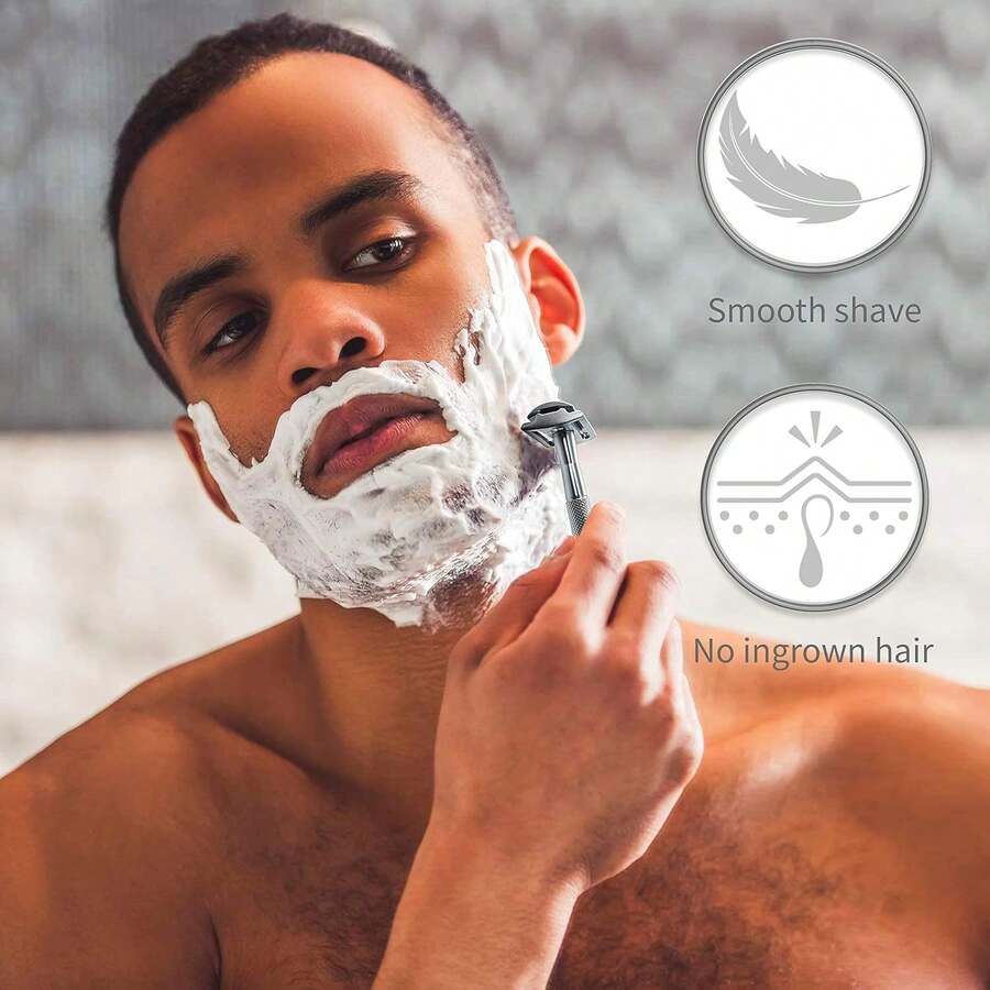 Safety Razor With Stainless Steel Weighted Handle And 5 Double Edge ...