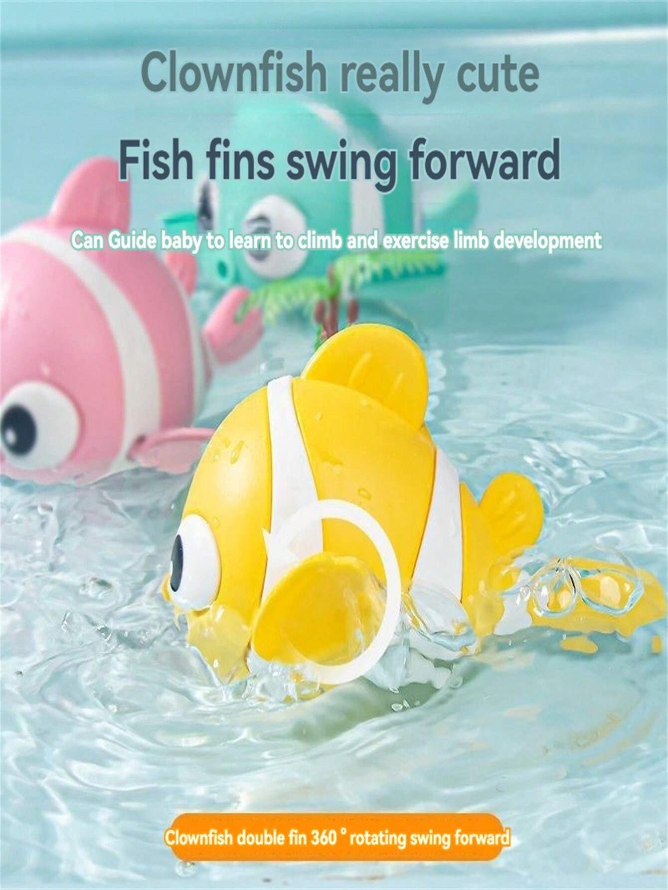 Baby Bath Toys Clownfish Whale Penguin Frog Crab Cute Clockwork Wind-Up ...