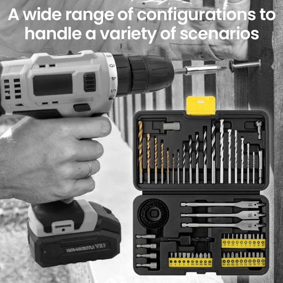 Drill Bit Set, 63-Pieces Drill Bits And Driver Set For Wood Metal ...