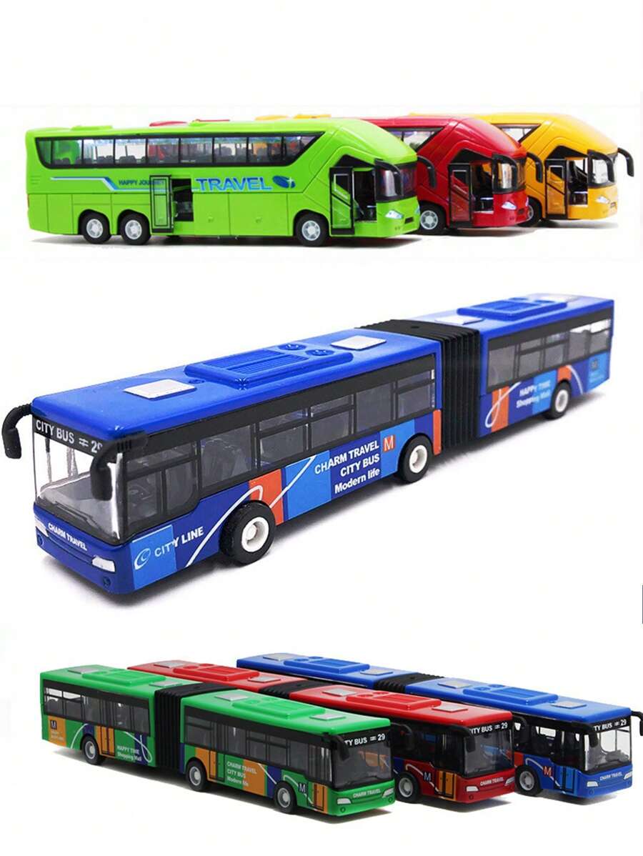 1:64 Alloy Diecast Bus Model Car City Express Bus 1:50 Luxury Double ...