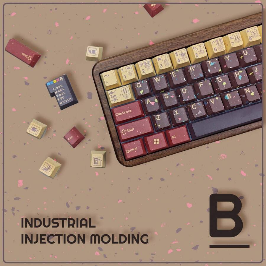 Wooting Industrial Style IM 5-Sides Dye-Sub PBT Keycaps With High Light ...