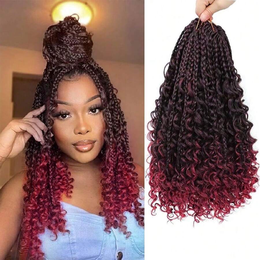 Goddess Box Braids Crochet Hair Boho Box Braids 1 Pack Crochet Hair ...