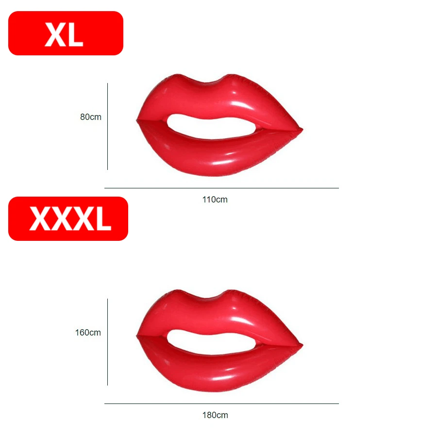 Inflatable Red Lips Float Raft Mouth Shaped Swimming Ring, Super Thick ...