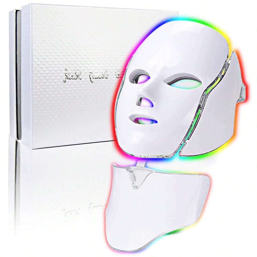 Led Face Mask Light Therapy, 7 Colors LED Light Therapy Mask For Facial ...