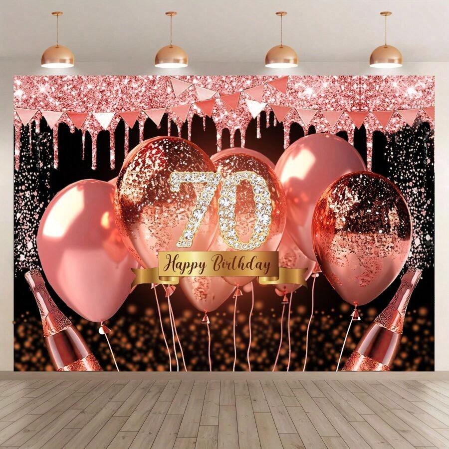 New Pink Diamond Sequins 70th Birthday Party Background Cloth | SHEIN USA