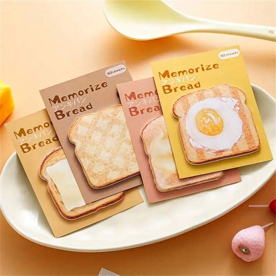 Set Of 4 Memory Bread Series Creative High-End Sticky Notes, Reusable ...