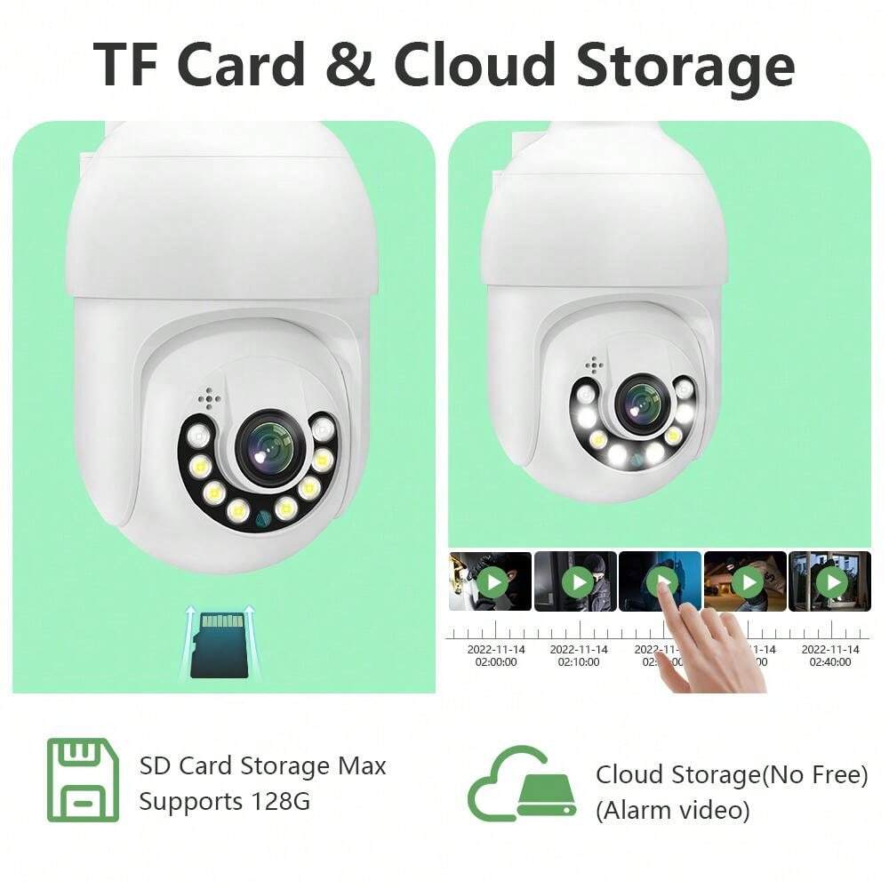 5G Dual Band WiFi Bulb Surveillance Camera Waterproof Full Color Night ...