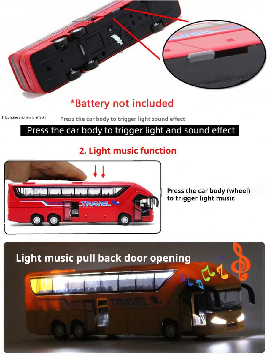 1:64 Alloy Diecast Bus Model Car City Express Bus 1:50 Luxury Double ...