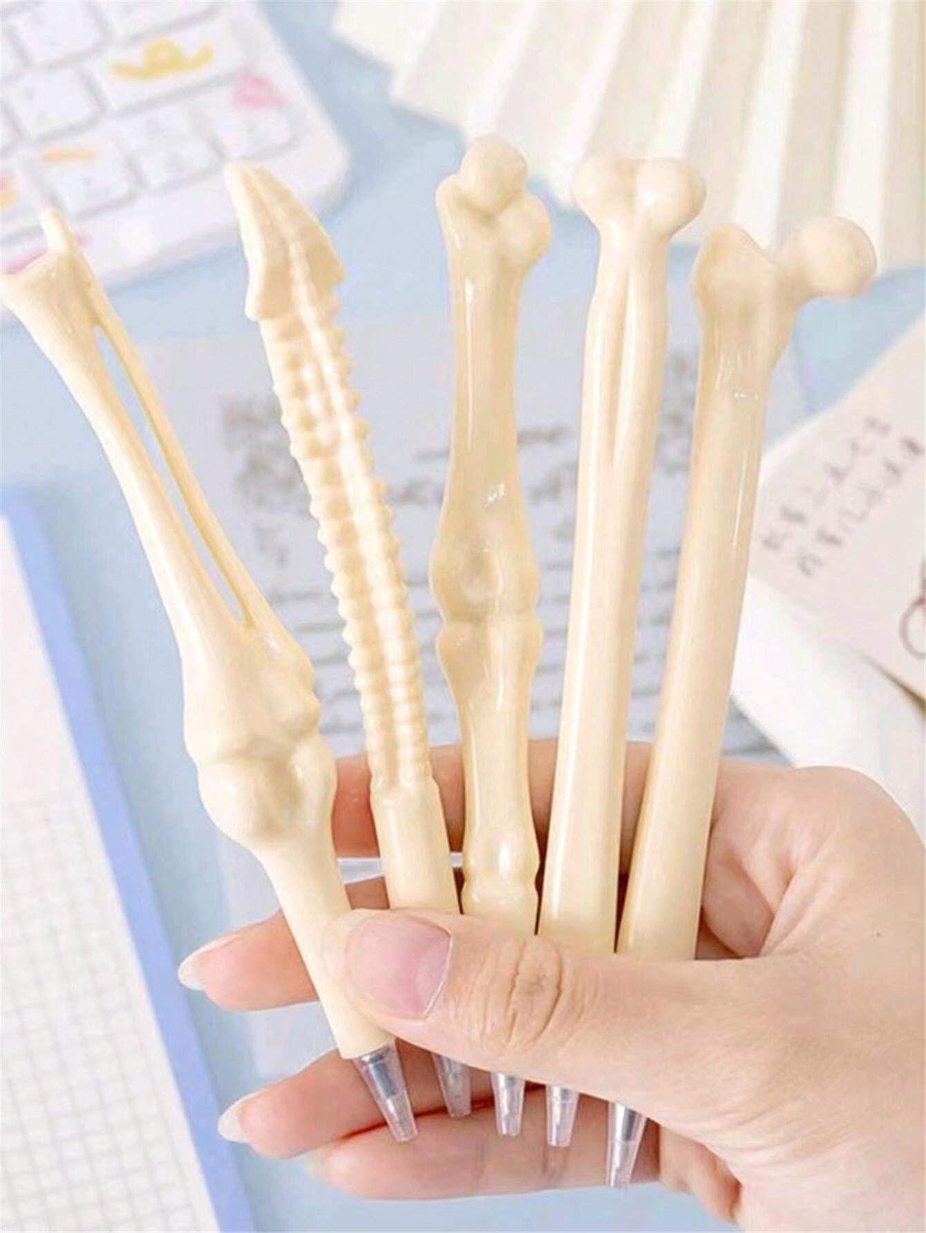 5 Mixed Style Bone-Shaped Ballpoint Pens, Realistic Design, Adapted For ...