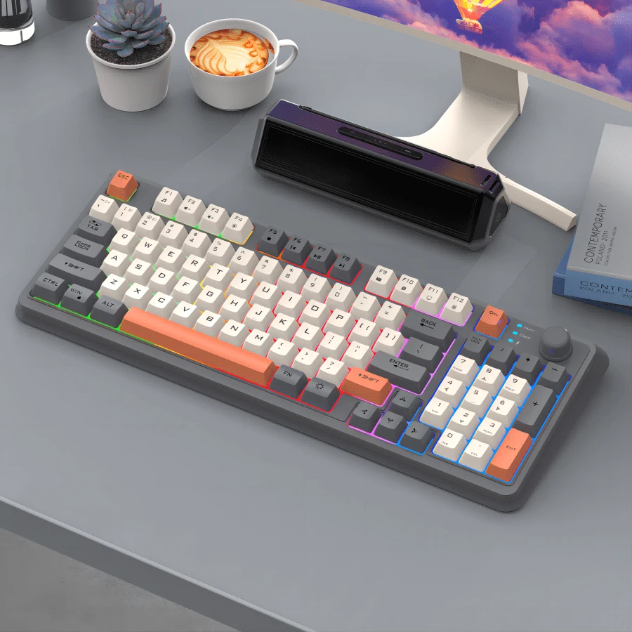 K94 Wireless Gaming Keyboard, BT 5.0/2.4GHz With Dual Mode 2-In-1 ...