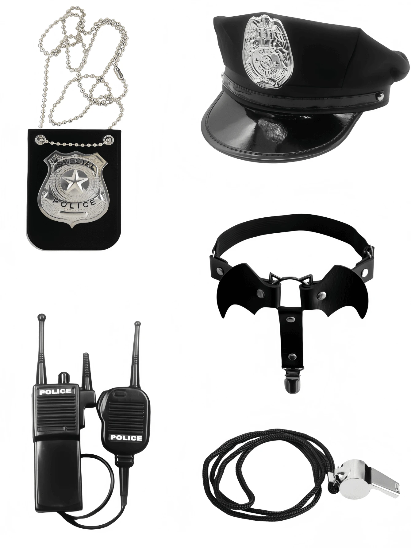 Police Officer Cosplay Costume Props Set For Women, Including Plastic ...