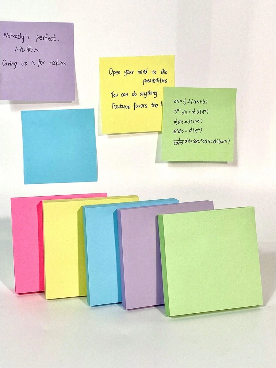 5 Sets X 500 Sheets, Simple Morandi Color Self-Adhesive Memo Pad ...