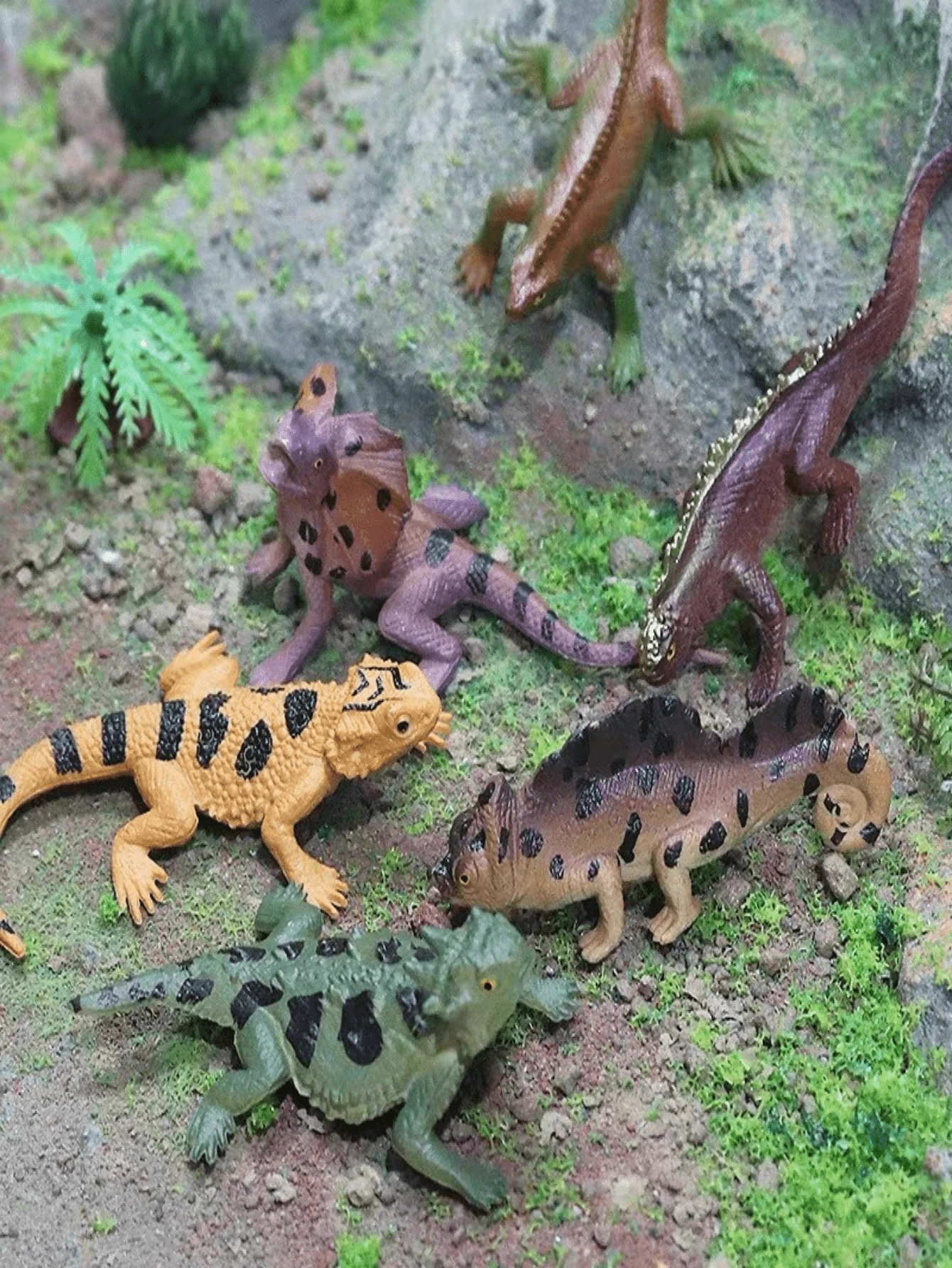 6pcs/Set Miniature Wild Animal Simulation Figures, Including Lizards ...