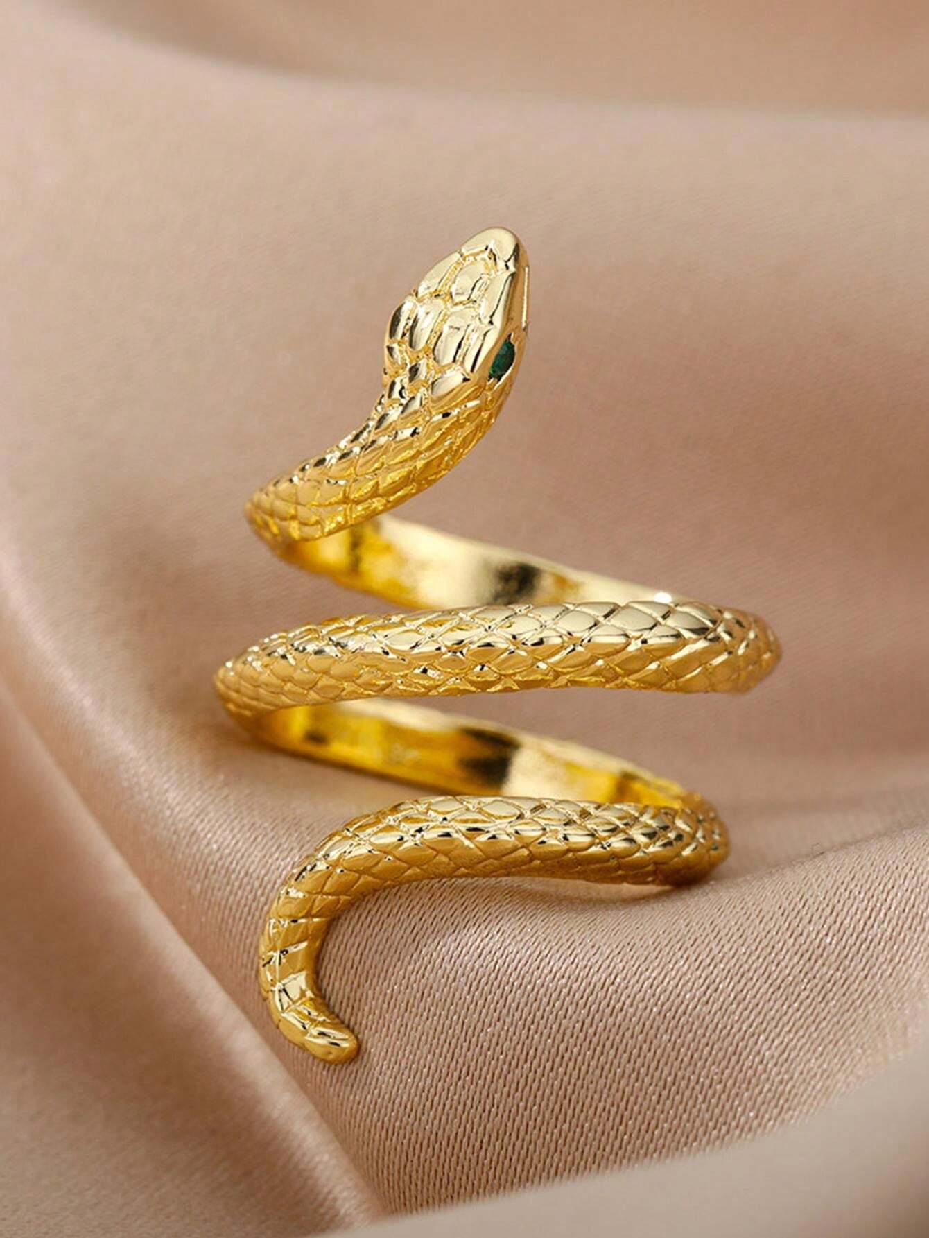 Luxury Bright Curved Round Fold Ring Stainless Steel Wide Rings For ...