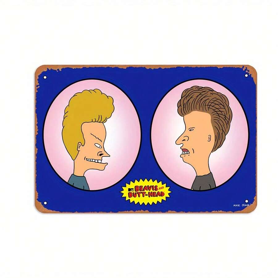 Beavis And Butt-Head Vintage Cartoon Metal Wall Sign, Iron Tinplate Art ...