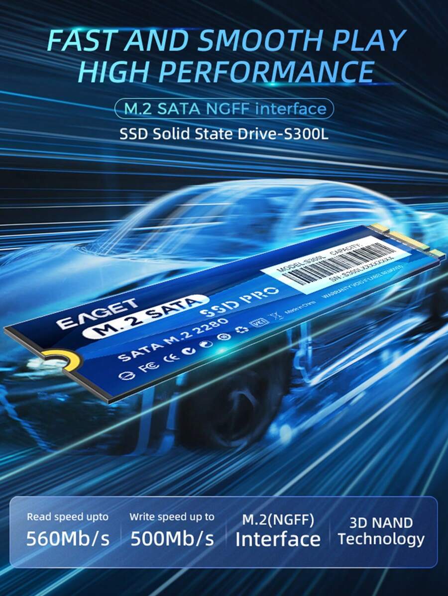 Eaget S300L M.2 SATA 3 SSD dysk twardy NGFF 2280 6Gb 4TB 2TB 1TB 512GB 256GB 128GB wewnętrzny ...