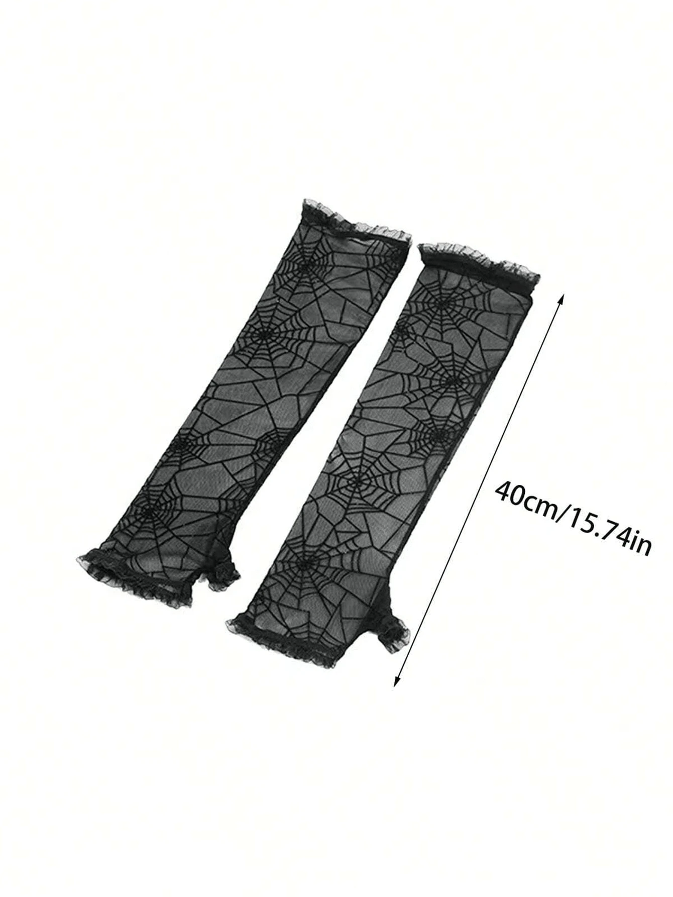 1pc Women's Black Spider Web Arm Sleeve, Dark Style Sun Block Arm ...
