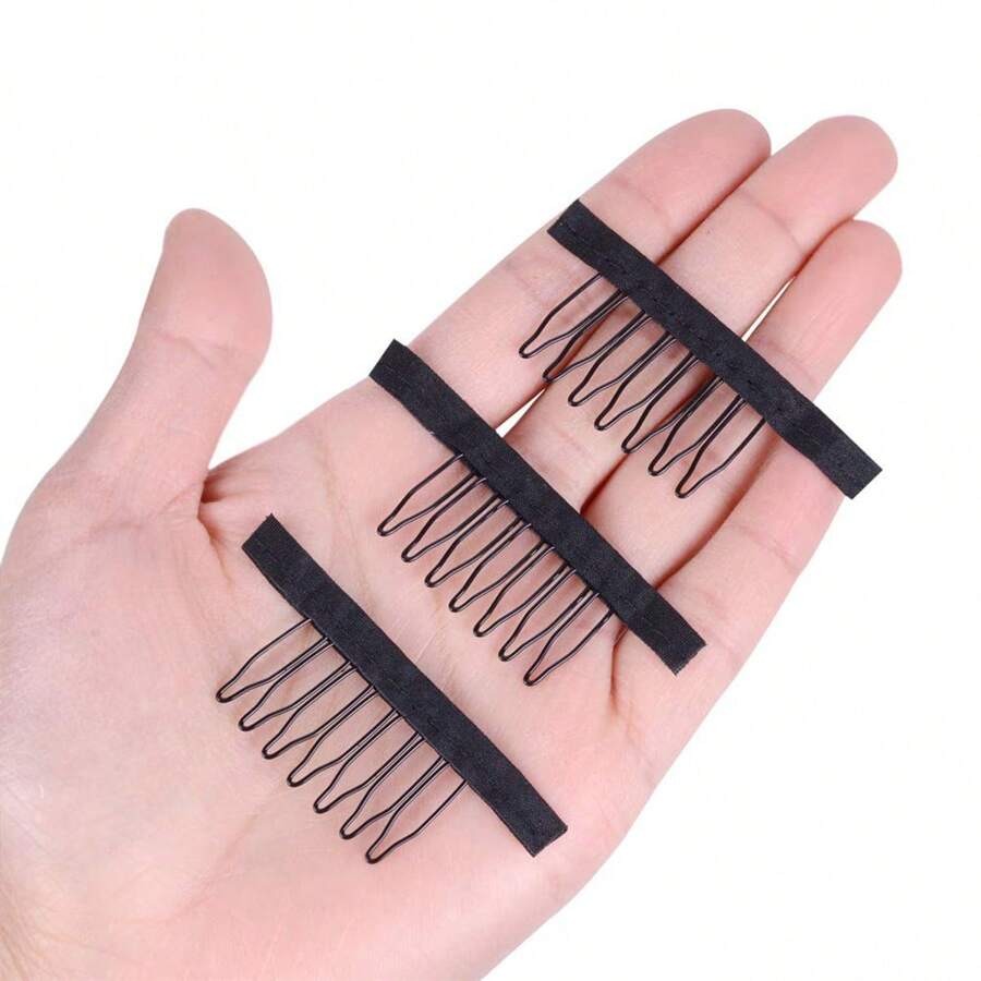 20PCS Steel Wig Combs For Making Wig Caps 7-Teeth Metal Snap Teeth With ...