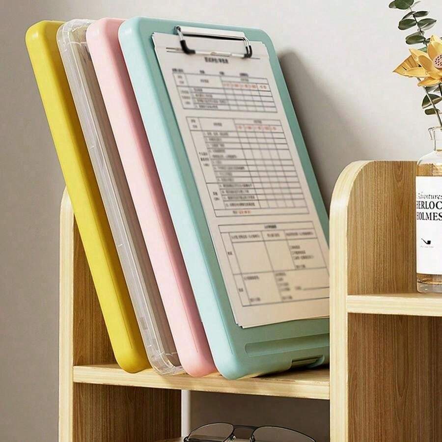 1pc Multi-Functional A4 Plastic Document Holder With Single Force Flat ...