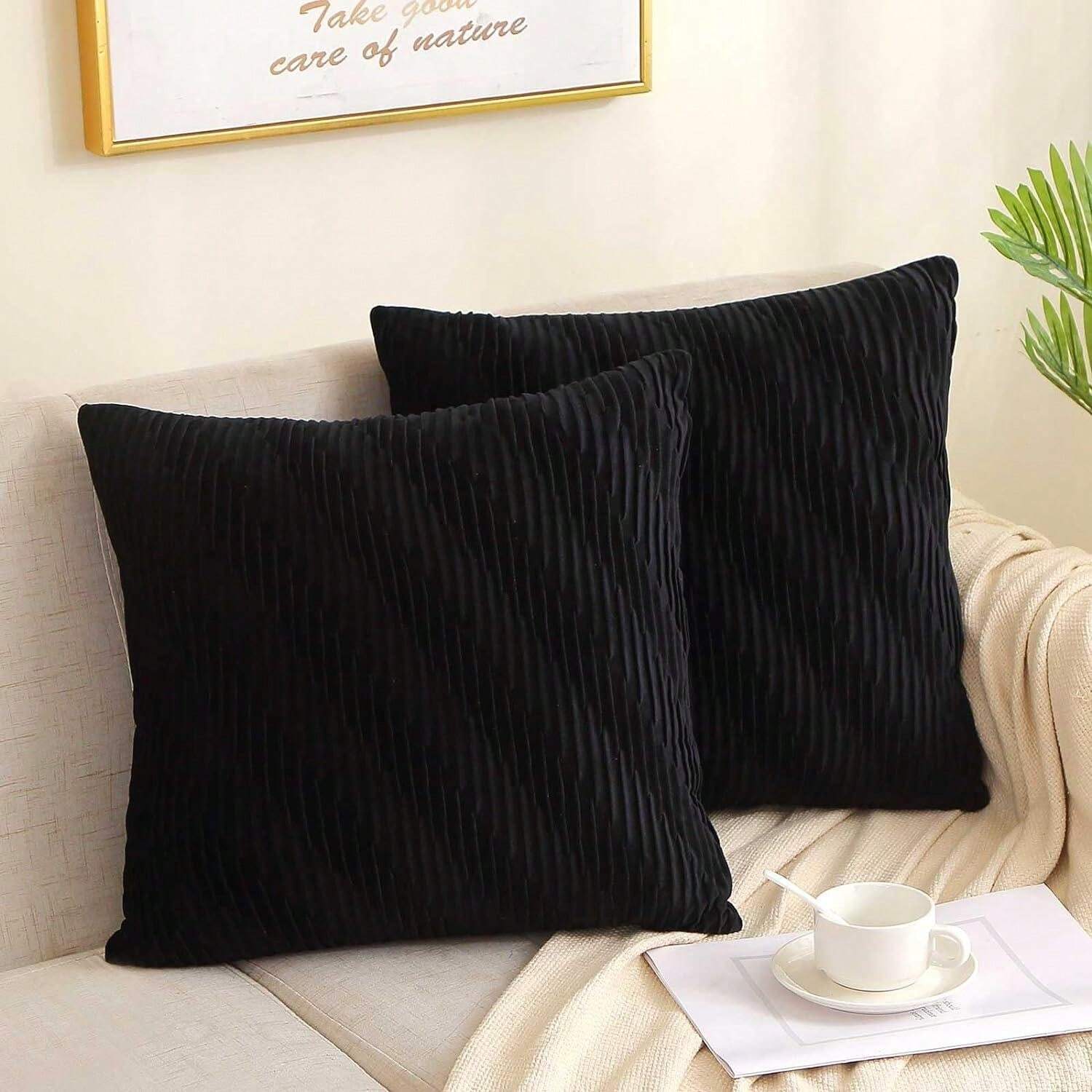 1 pièce Housse de coussin décorative en velours texturé, housse de ...