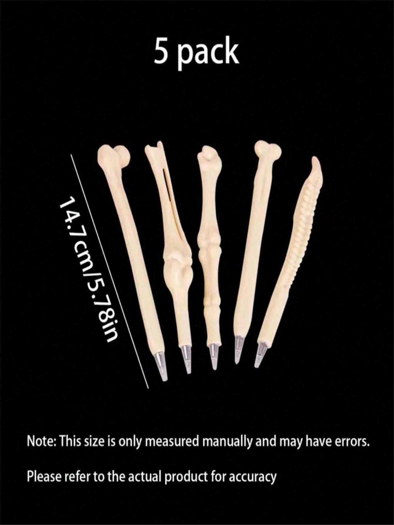 5 Mixed Style Bone-Shaped Ballpoint Pens, Realistic Design, Adapted For ...