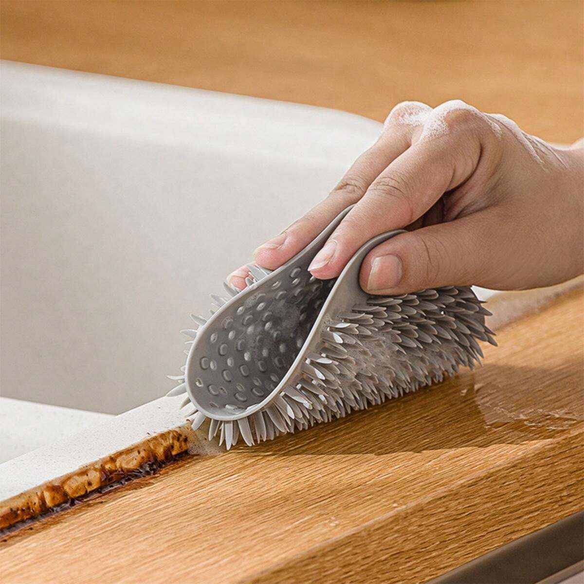 Silicone Kitchen Cleaning Brush - Fruit & Veggie Scrubber - Durable ...