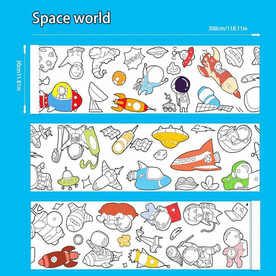 3m Extra Long Scribble Paper Roll For Coloring, Drawing, Cartooning ...