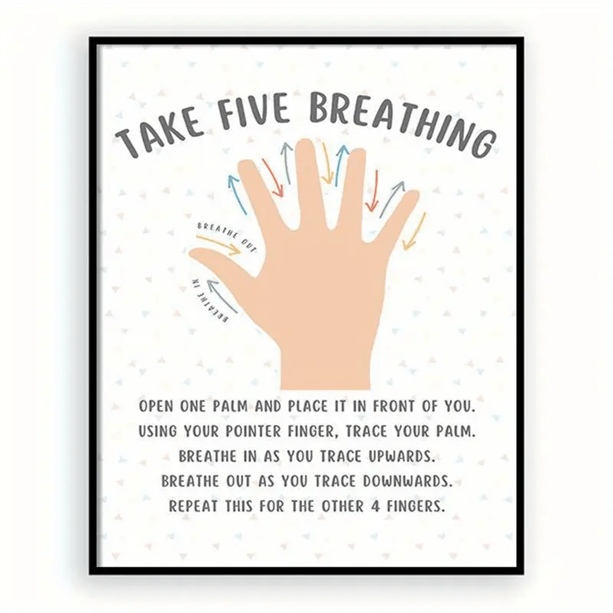 Take 5 Breathing Calming Corner Posters, Mental Health Posters, Office ...